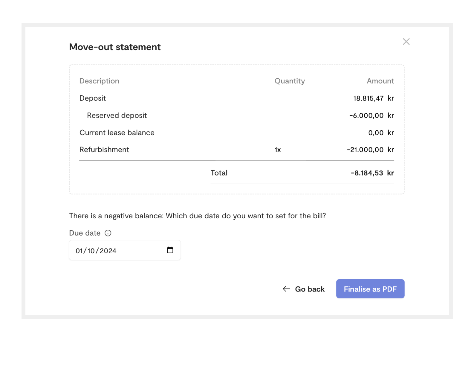 How are the move-out statements’ balances settled? – Help Centre